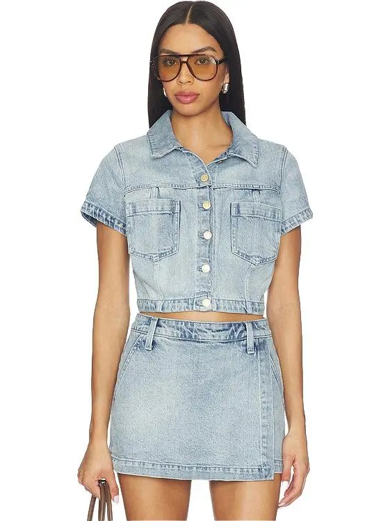 Show Me Your Mumu Monroe Denim Top - Stratosphere
