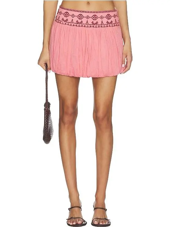 Rococo Sand Bubble Hem Mini Skirt - Pink