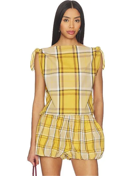 Sea Copeland Plaid Top - Yellow