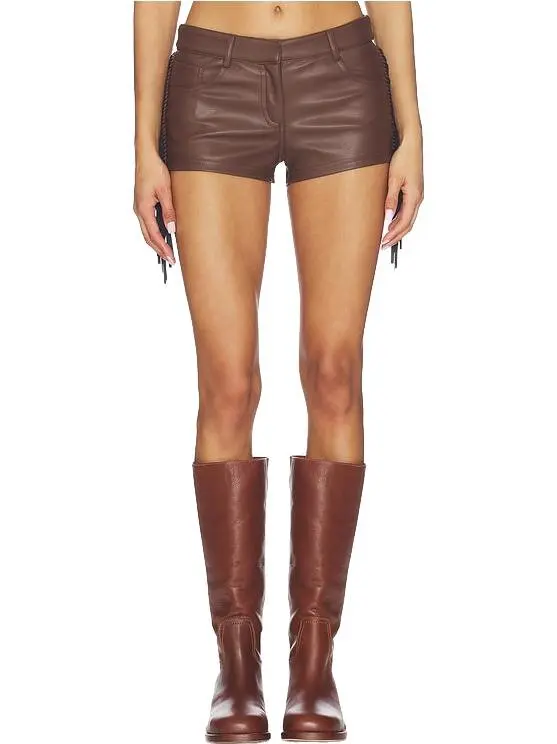 Superdown Karina Fringe Short - Brown