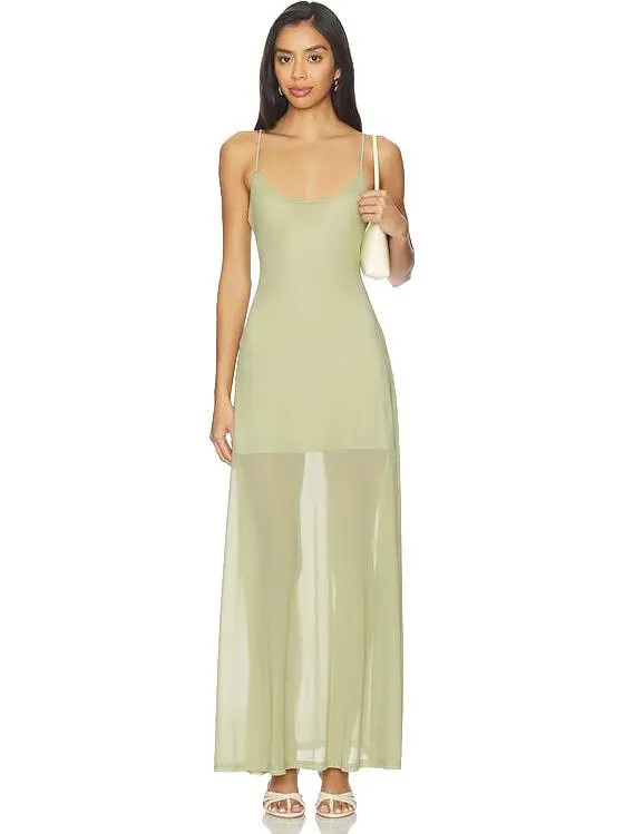 SNDYS Alessandra Mesh Maxi Dress - Khaki