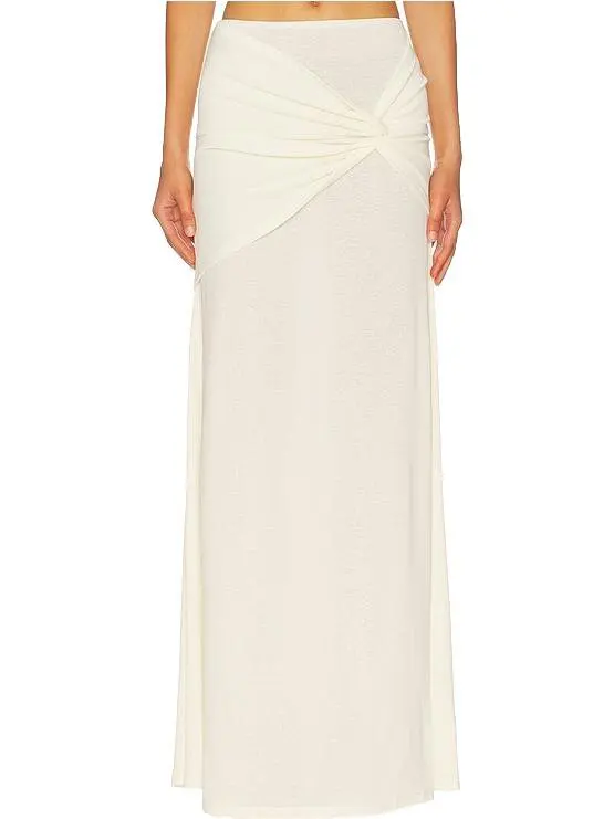 SNDYS Kalea Twist Maxi Skirt - Off White