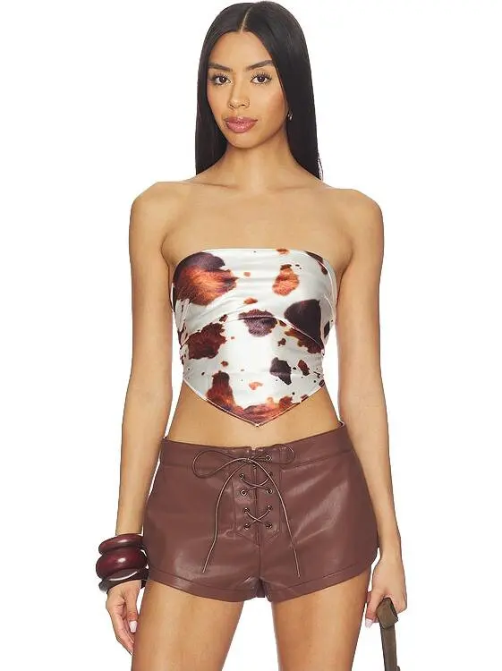 Superdown Cosima Top - Cow Print