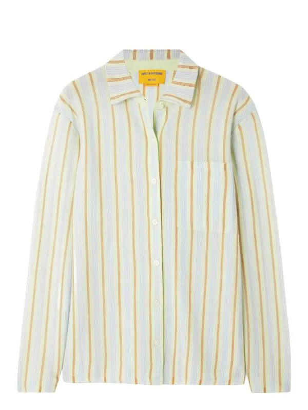 Guest In Residence Showtime Striped Cashmere Shirt - Yellow