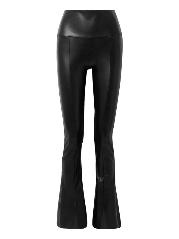 Norma Kamali Spat Vegan Leather Flared Leggings - Black