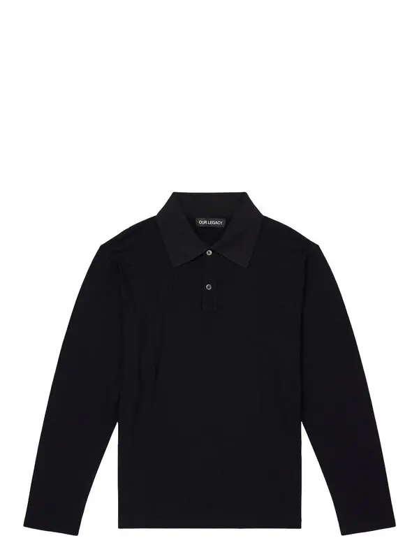 Our Legacy Cotton-jersey Polo Shirt - Black