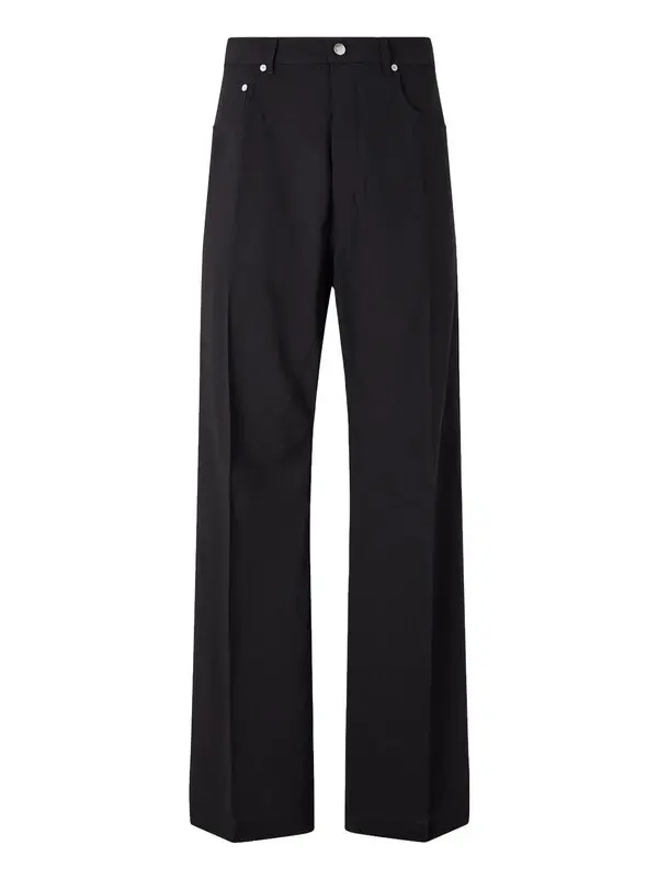 Rick Owens Geth Straight-leg Virgin Wool Trousers - Black