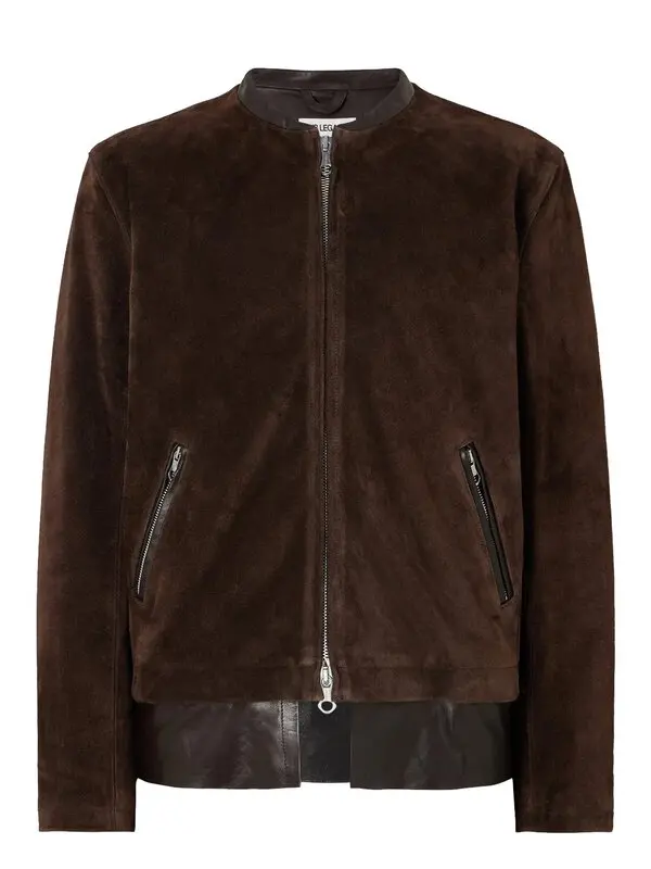 Our Legacy Leather-trimmed Suede Jacket - Brown