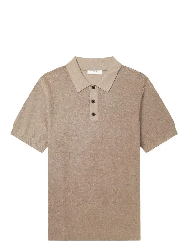 Mr P. Organic Cotton And Cashmere-blend Polo Shirt - Neutrals