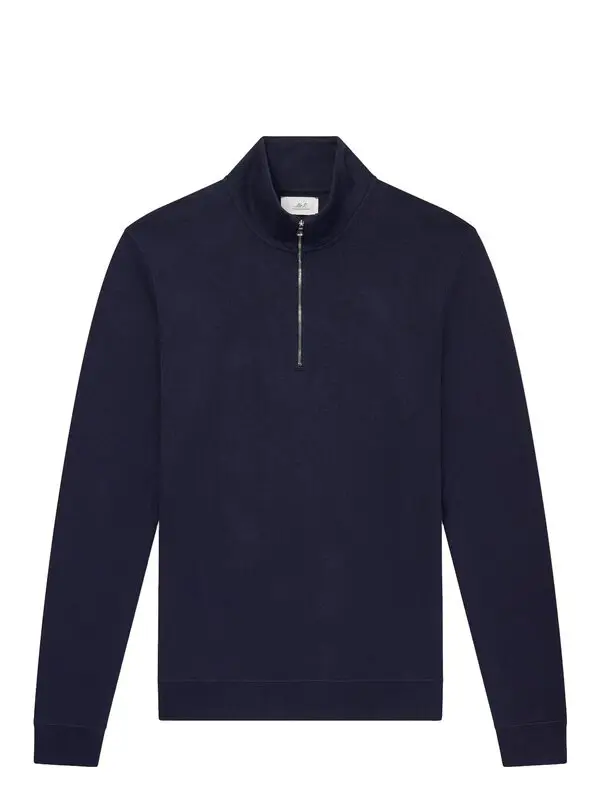 Mr P. Cotton Quarter-zip Sweater - Blue
