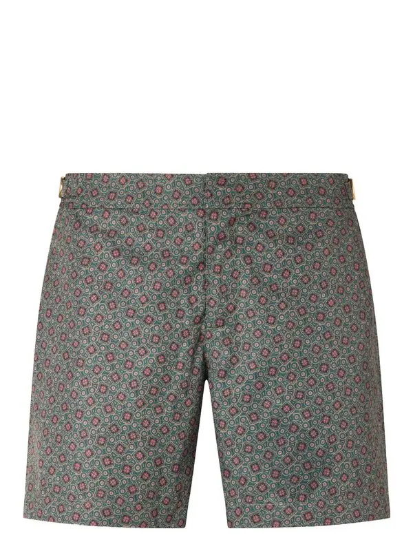Orlebar Brown Bulldog Pettola Straight-leg Mid-length Printed Swim Shorts - Green