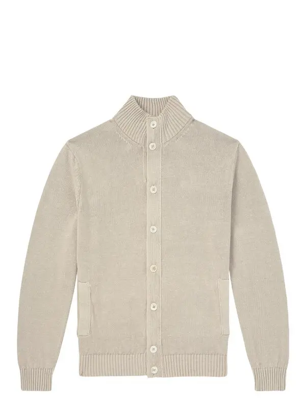 SLOWEAR Linen And Cotton-blend Cardigan - Neutrals
