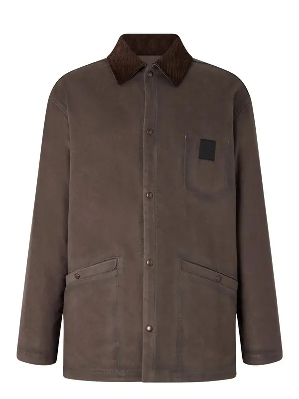 Loewe Logo-appliquéd Corduroy-trimmed Woven Overshirt - Brown