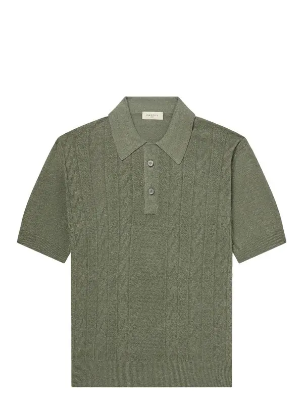 PIACENZA CASHMERE 1733 Silk And Linen-blend Polo Shirt - Green