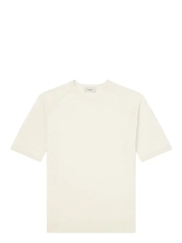 PIACENZA CASHMERE 1733 Silk And Linen-blend T-shirt - Neutrals