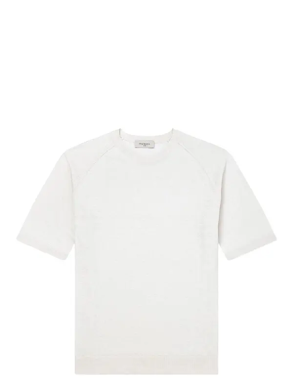 PIACENZA CASHMERE 1733 Silk And Linen-blend T-shirt - Neutrals