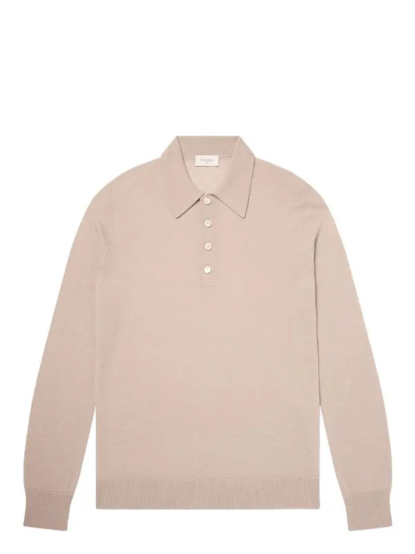 PIACENZA CASHMERE 1733 Silk And Cashmere-blend Polo Sweater - Neutrals
