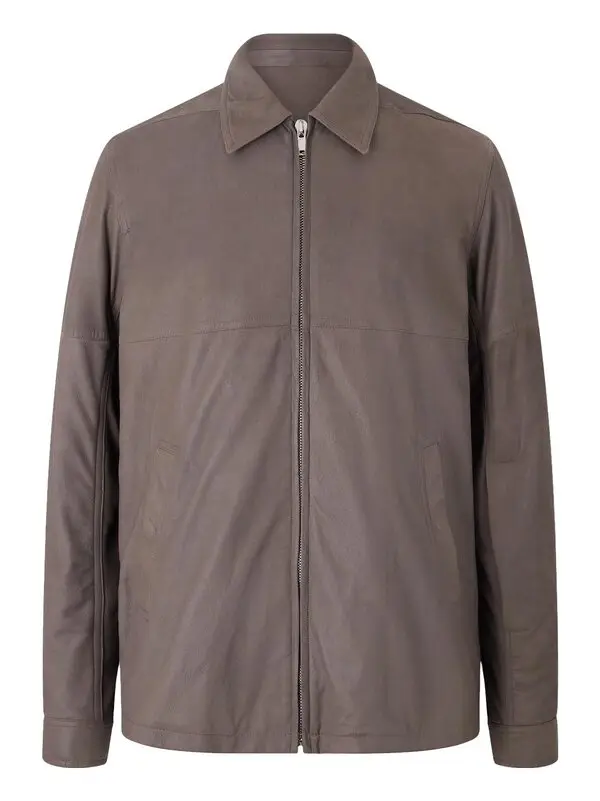 Rick Owens Brad Leather Jacket - Gray
