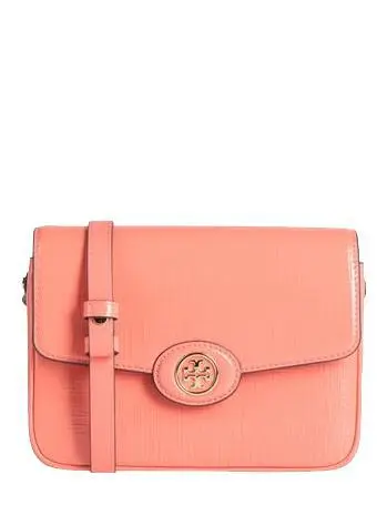 Tory Burch Leather Crossbody Flap Bag - Mandarin