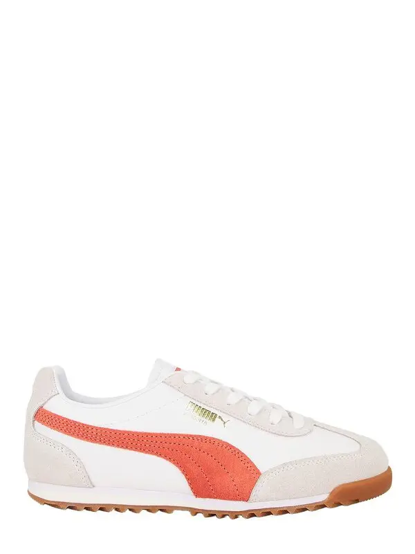 PUMA Arizona Retro Sneaker - Puma White & Red Glamour