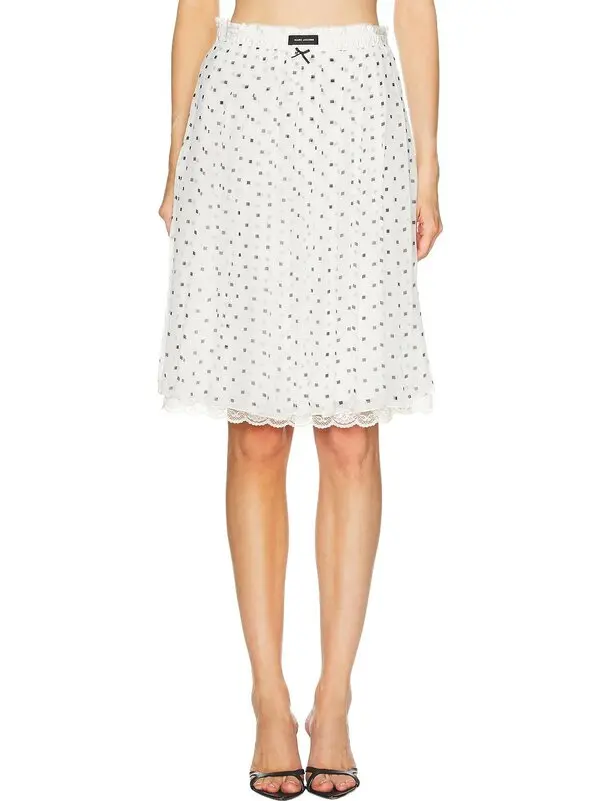 Marc Jacobs Layered Crinkle Chiffon Skirt - White Multi