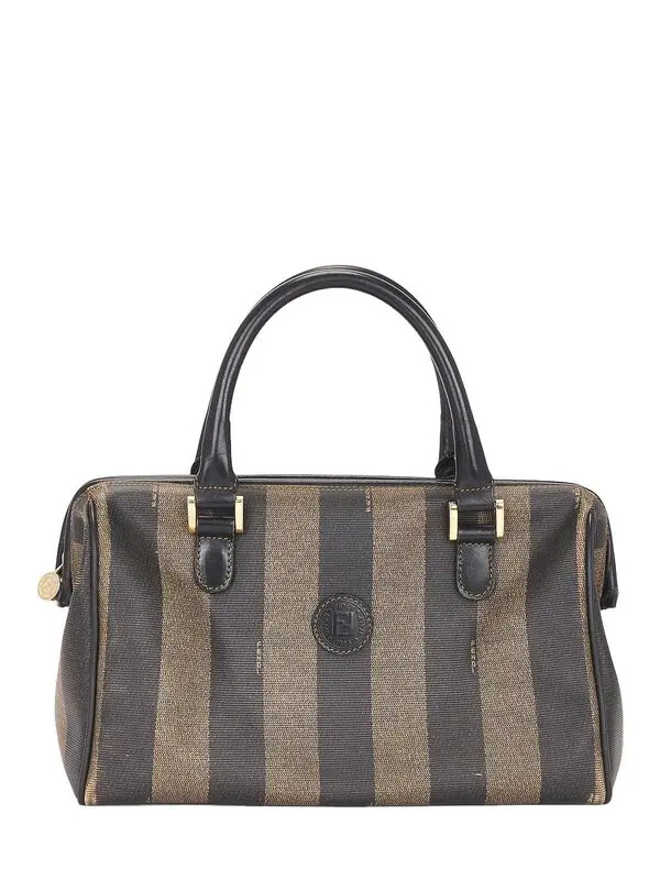 Fendi Pequin Boston Bag - Beige
