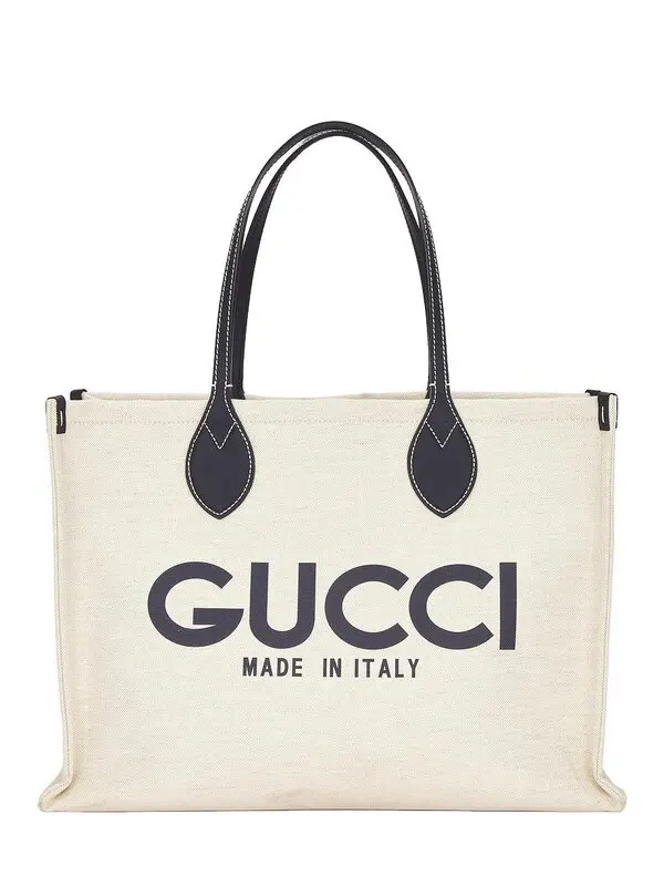 Gucci Logo Tote Bag - Beige