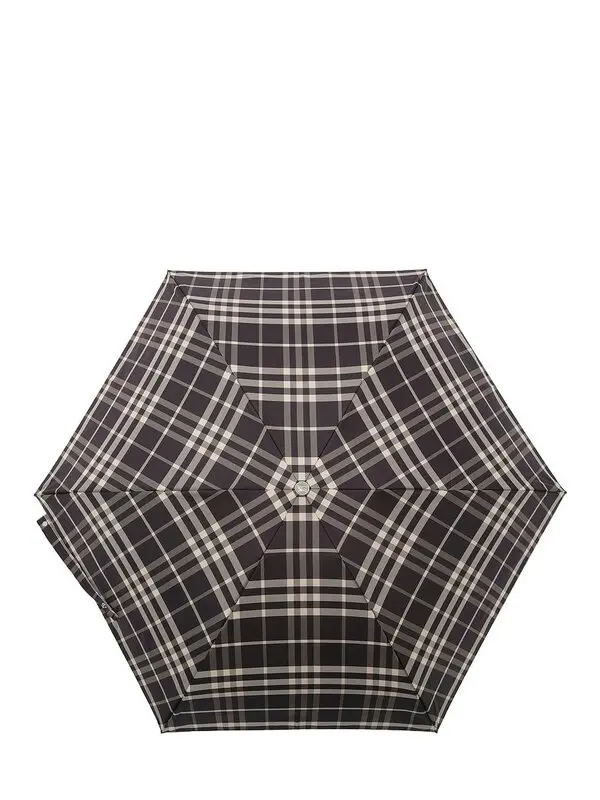 Burberry Check Compact Umbrella - Black & Calico Ip Check