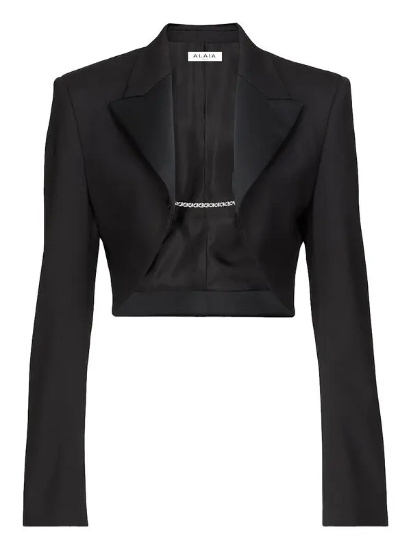 Alaïa Tuxedo Bolero Blazer - Noir
