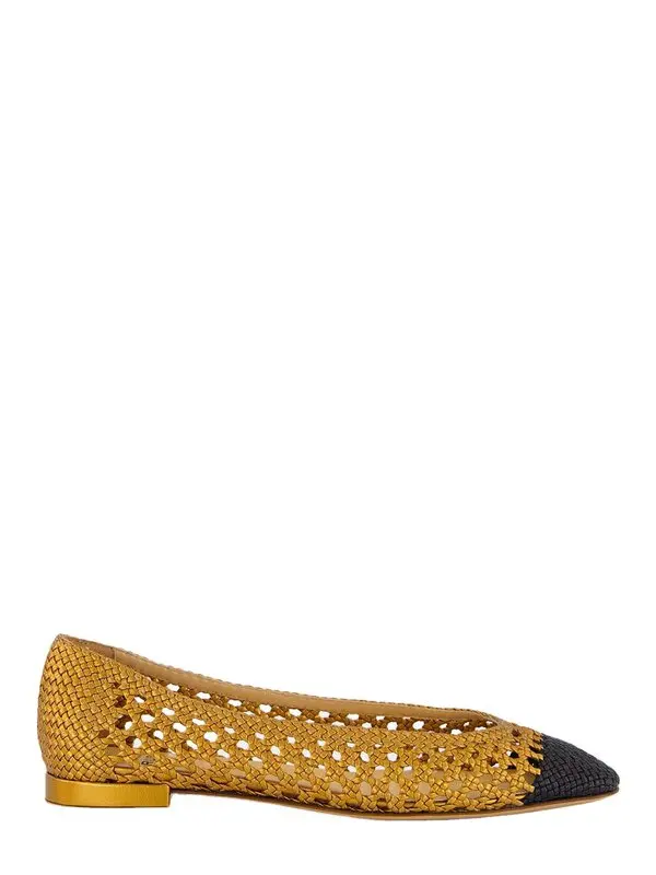 FRANCESCO RUSSO Laminated Nappa Ballerinas - Gold