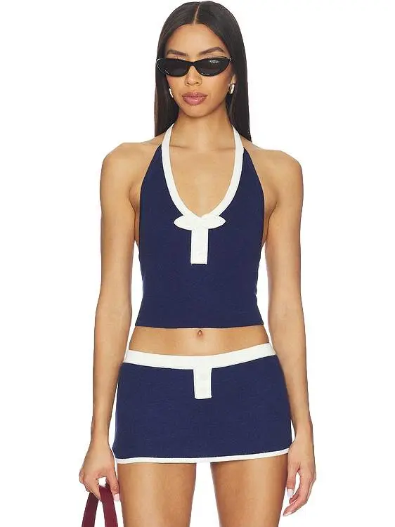 For Love & Lemons Caroline Top - Navy