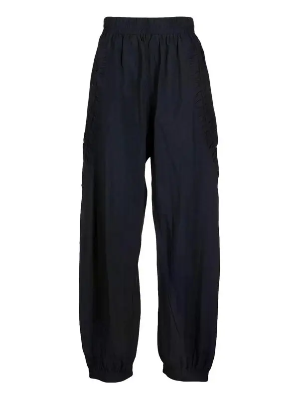 SAGE NATION Ruched-detail Crinkled Track Pants - Blue