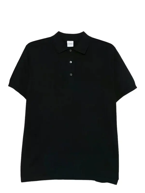 Aspesi Button Polo Shirt - Black