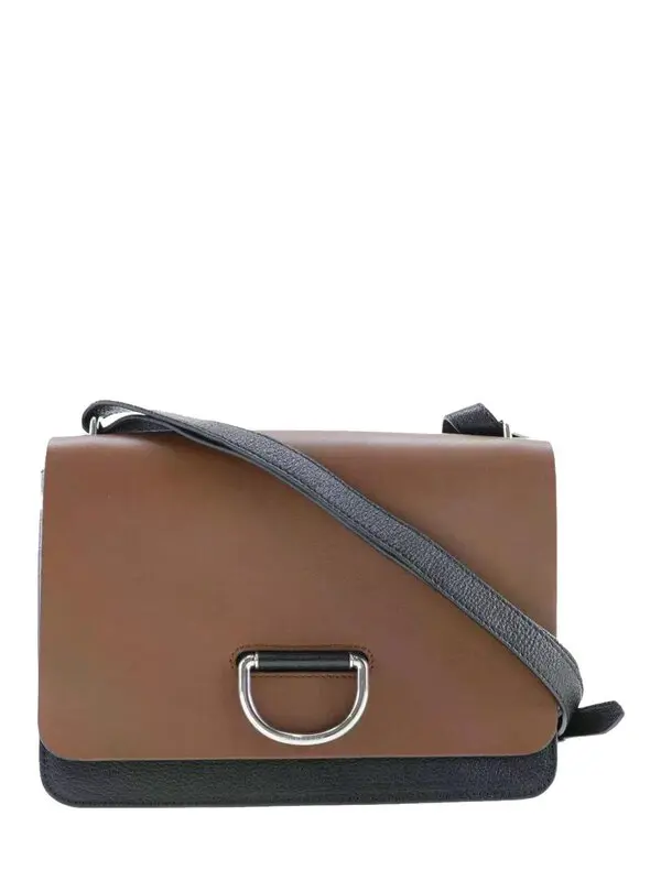 Burberry 2000-2017 Medium Bicolor Leather D-ring Crossbody Bag - Black