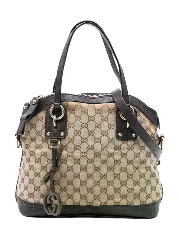 Gucci Medium Gg Canvas Charm Dome Satchel - Brown