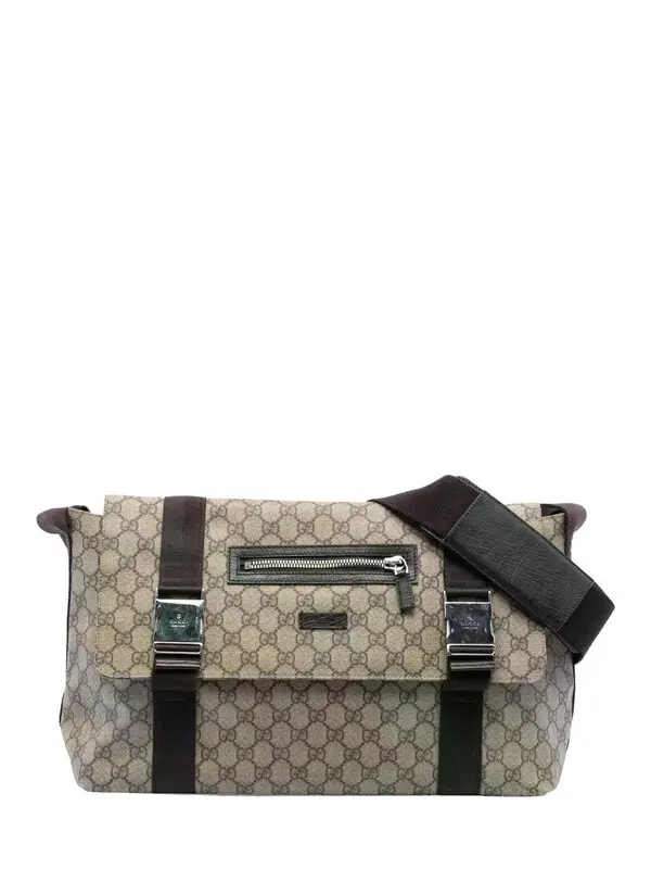 Gucci Gg Supreme Crossbody Bag - Brown