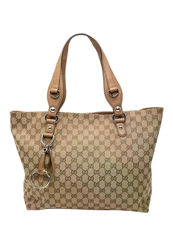 Gucci Gg Canvas Icon Bit Tote Bag - Brown