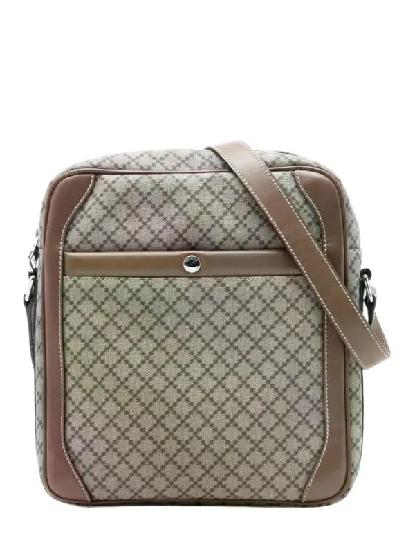 Gucci 2016-2026 Diamante Coated Canvas Zip Crossbody Bag - Brown