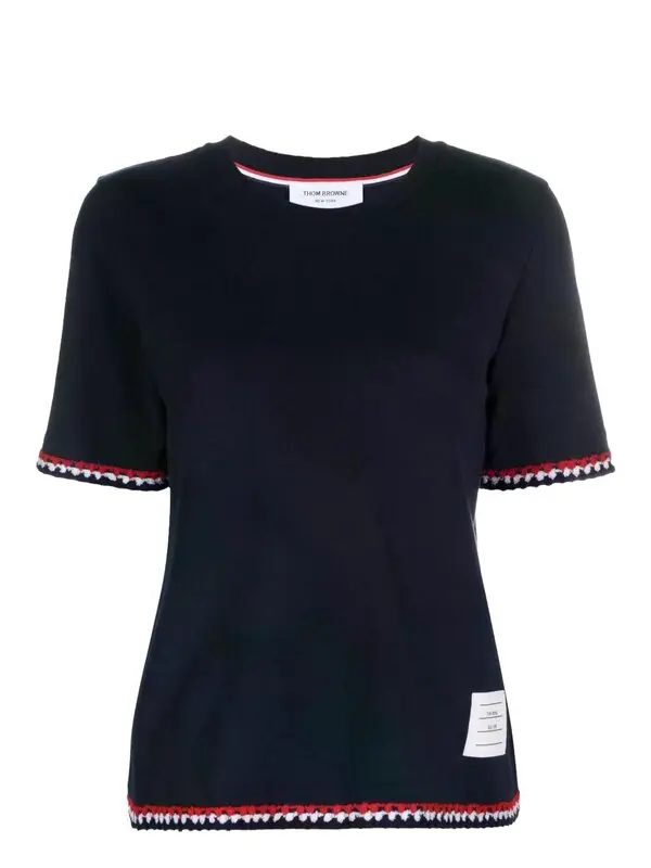 Thom Browne Rwb-stripe Cotton T-shirt - Blue