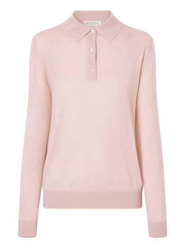 Giuliva Heritage Rebecca Cashmere Polo Shirt - Pink