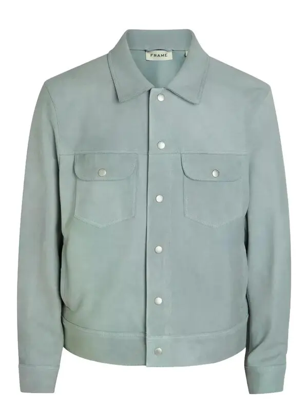 FRAME Pocket Leather Jacket - Blue