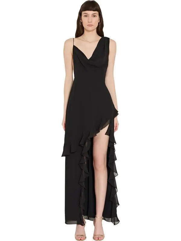 Amanda Uprichard Ella Rose Maxi Dress - Black