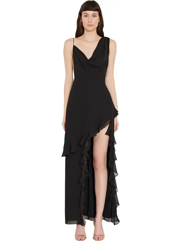 Amanda Uprichard Ella Rose Maxi Dress - Black