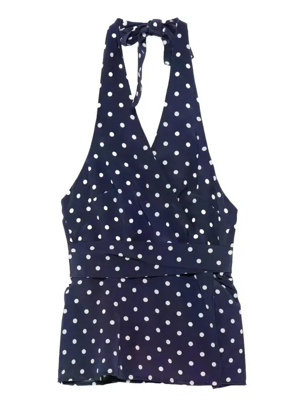 P.a.r.o.s.h Polka-dot Halter Top - Blue
