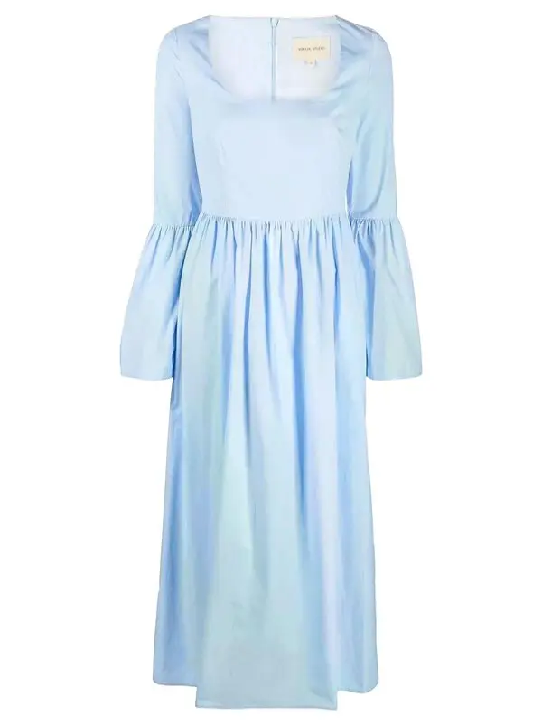 Loulou De Saison Flared-cuff Long-length Dress - Blue