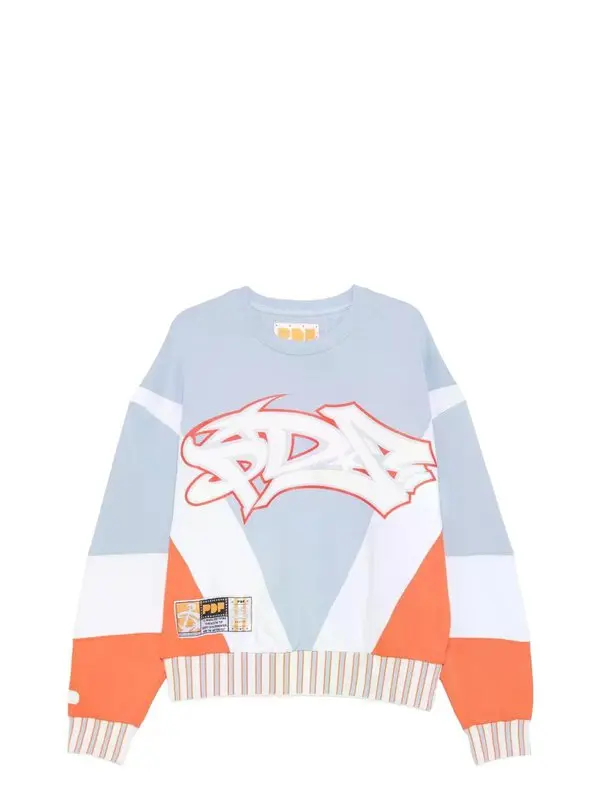 PDF Graphic-print Colour-block Sweatshirt - Blue