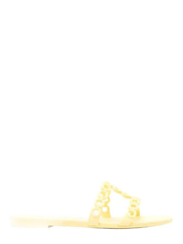 AQUAZZURA Infinity Chain-design Slides - Yellow