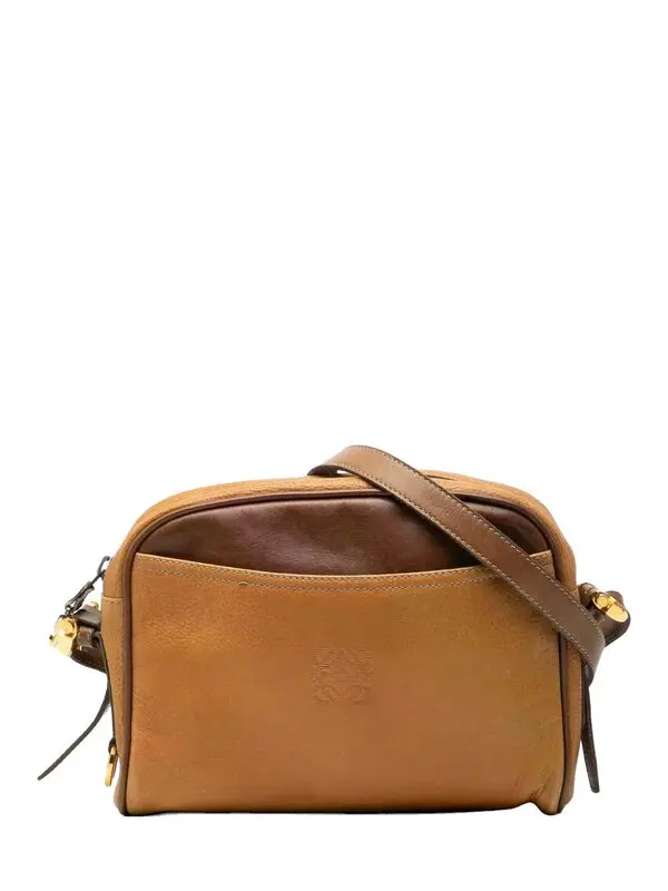 Loewe Leather Anagram Crossbody Bag - Brown