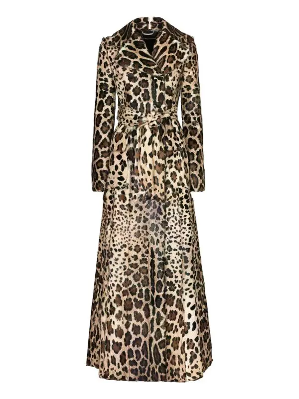 Dolce & Gabbana Leopard-print Trench Coat - Neutrals