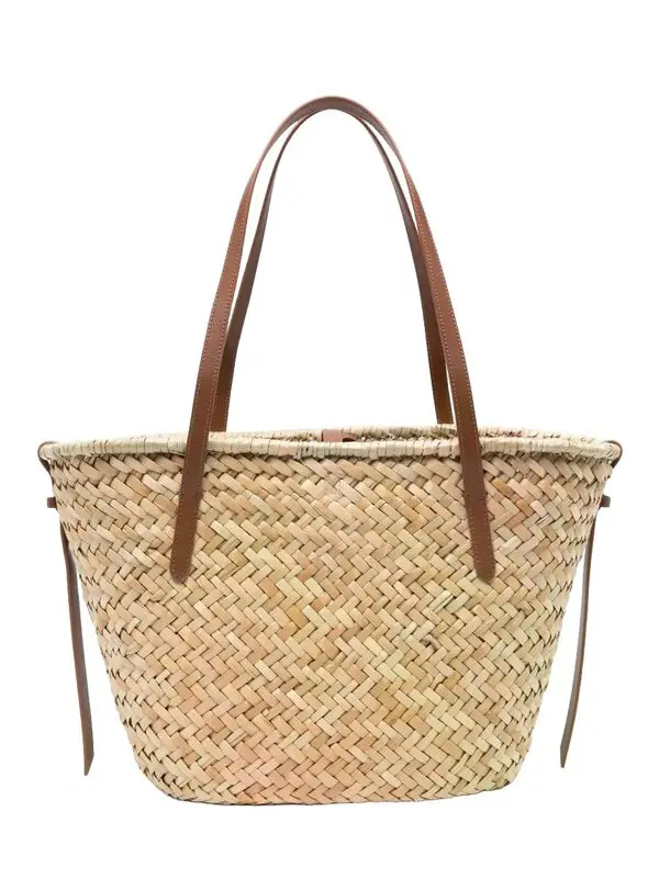 COCCINELLE Woven Leather-trim Shoulder Bag - Neutrals